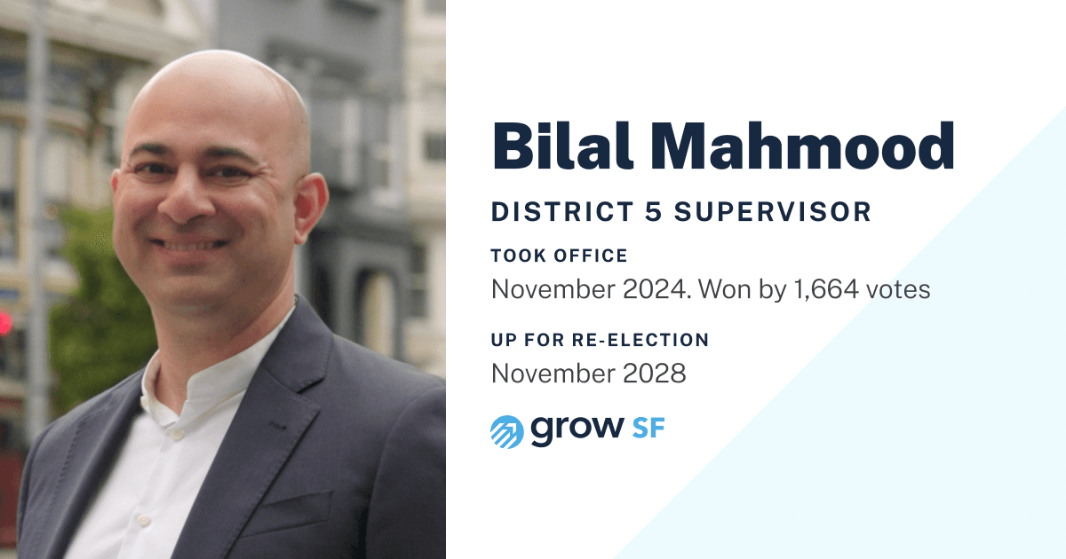 Supervisor, District 5: Bilal Mahmood | GrowSF.org